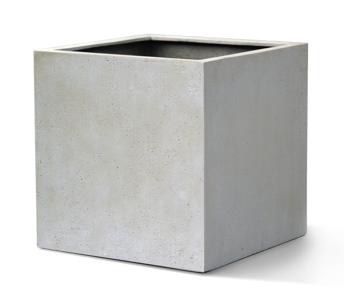 Cube pot fiberglass antique white multi sizes | Royal Garden Centre