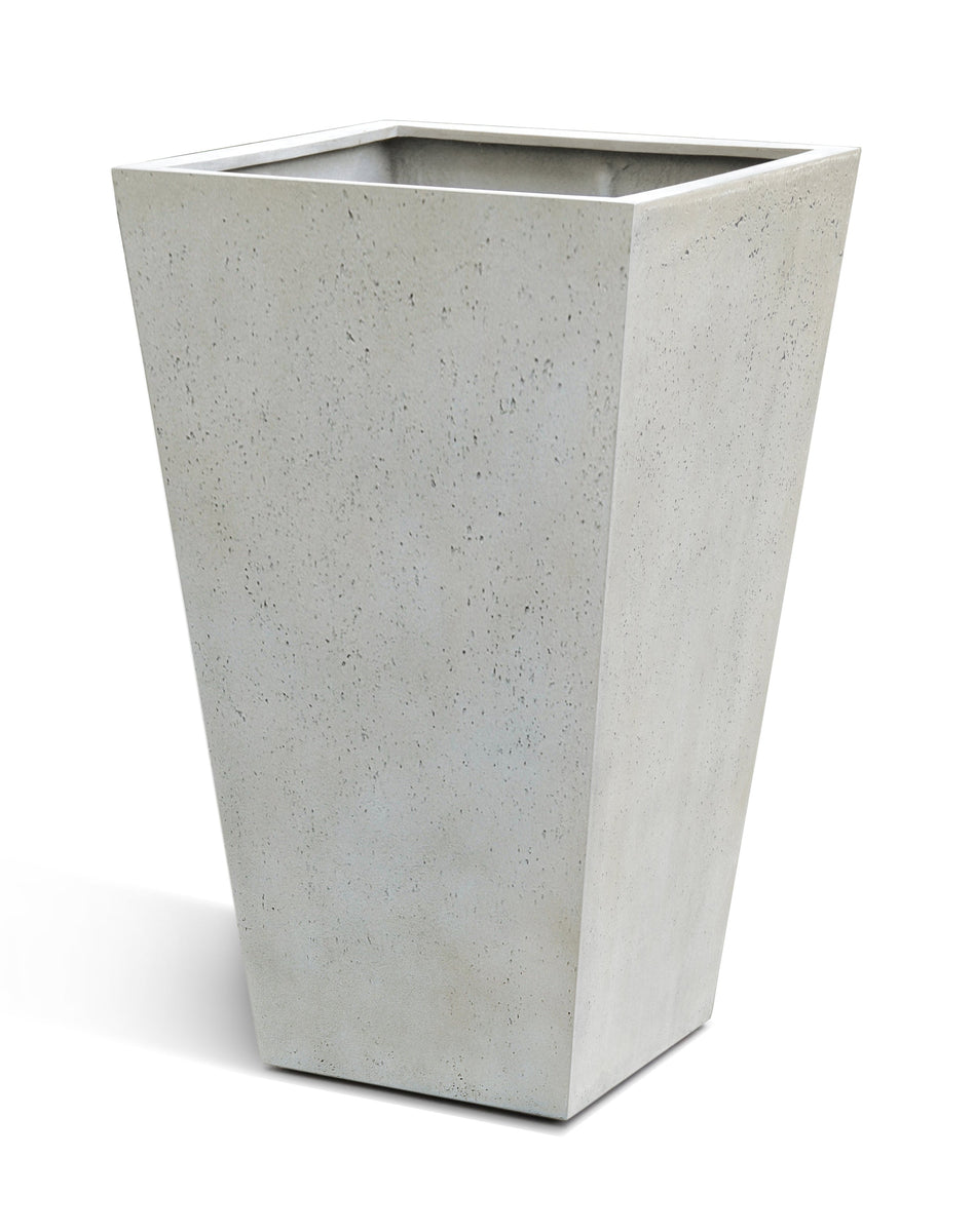 High conical fiberglass pot box antique white multi sized | Royal ...